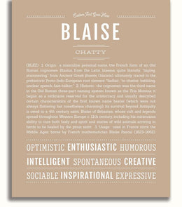 Blaise Personalized Name Meaning Art Prints – Name Stories