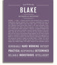 Blake Personalized Name Meaning Art Prints – Name Stories