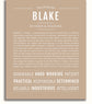 Blake Personalized Name Meaning Art Prints – Name Stories