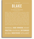 Blake Personalized Name Meaning Art Prints – Name Stories