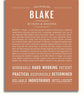 Blake Personalized Name Meaning Art Prints – Name Stories