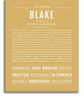 Blake (male) | Name Art Print – Name Stories