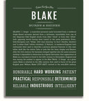 Blake Personalized Name Meaning Art Prints – Name Stories