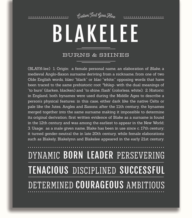 Blakelee | Name Art Print – Name Stories