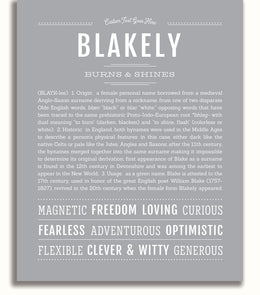 Blakely | Name Art Print – Name Stories