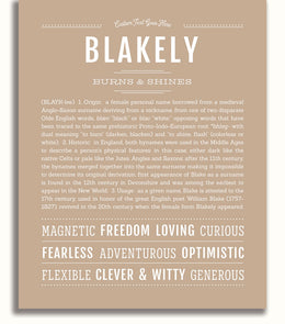 Blakely | Name Art Print – Name Stories