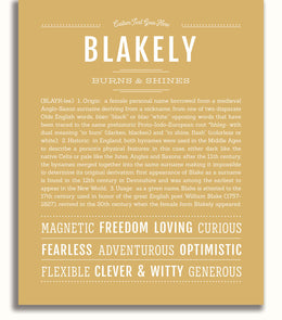 Blakely | Name Art Print – Name Stories