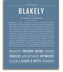 Blakely | Name Art Print – Name Stories