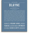 Blayne Personalized Name Meaning Art Prints – Name Stories