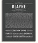 Blayne Personalized Name Meaning Art Prints – Name Stories