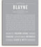 Blayne Personalized Name Meaning Art Prints – Name Stories