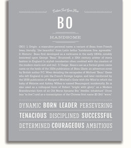 Bo | Name Art Print – Name Stories