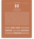 Bo Personalized Name Meaning Art Prints – Name Stories