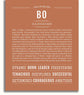 Bo Personalized Name Meaning Art Prints – Name Stories
