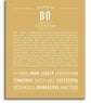 Bo Personalized Name Meaning Art Prints – Name Stories