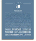 Bo Personalized Name Meaning Art Prints – Name Stories
