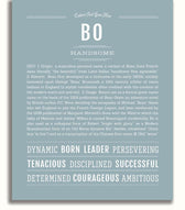 Bo Personalized Name Meaning Art Prints – Name Stories