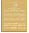 Bob Personalized Name Meaning Art Prints – Name Stories