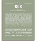 Bob Personalized Name Meaning Art Prints – Name Stories