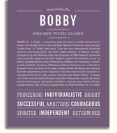 Bobby Personalized Name Meaning Art Prints – Name Stories