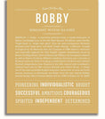 Bobby Personalized Name Meaning Art Prints – Name Stories