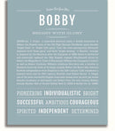 Bobby Personalized Name Meaning Art Prints – Name Stories