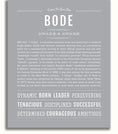 Bode Personalized Name Meaning Art Prints – Name Stories