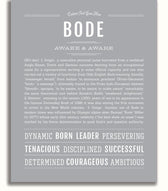 Bode Personalized Name Meaning Art Prints – Name Stories