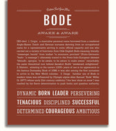 Bode | Name Art Print – Name Stories