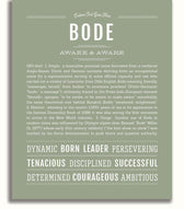 Bode Personalized Name Meaning Art Prints – Name Stories