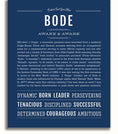 Bode Personalized Name Meaning Art Prints – Name Stories