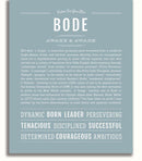 Bode Personalized Name Meaning Art Prints – Name Stories