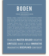 Boden Personalized Name Meaning Art Prints – Name Stories