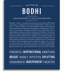 Bodhi Personalized Name Meaning Art Prints – Name Stories
