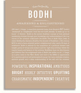 Bodhi Personalized Name Meaning Art Prints – Name Stories