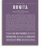 Bonita Personalized Name Meaning Art Prints – Name Stories
