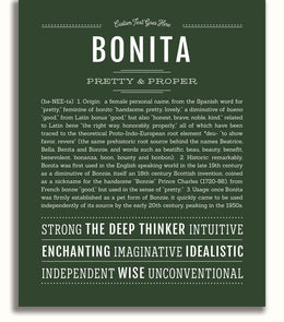 Bonita | Name Art Print – Name Stories