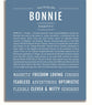 Bonnie Personalized Name Meaning Art Prints – Name Stories