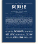 Booker Personalized Name Meaning Art Prints – Name Stories