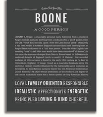 Boone | Name Art Print – Name Stories