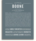 Boone Personalized Name Meaning Art Prints – Name Stories