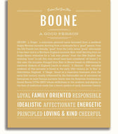 Boone Personalized Name Meaning Art Prints – Name Stories