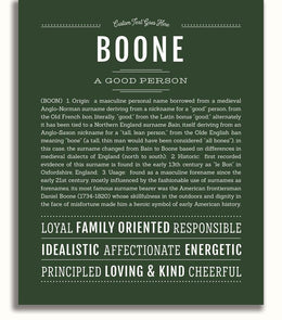 Boone | Name Art Print – Name Stories