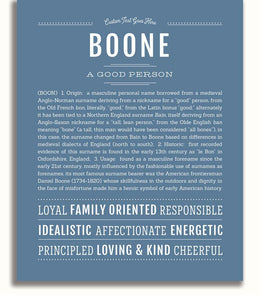 Boone | Name Art Print – Name Stories