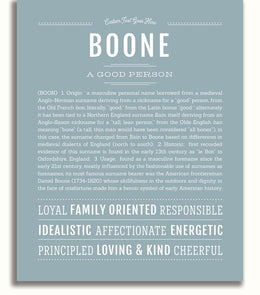 Boone | Name Art Print – Name Stories