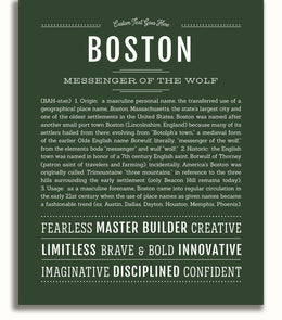 Boston | Name Art Print – Name Stories