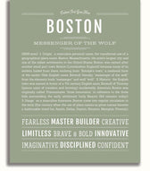 Boston Personalized Name Meaning Art Prints – Name Stories