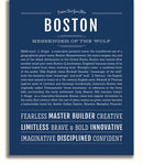 Boston Personalized Name Meaning Art Prints – Name Stories