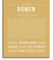 Bowen Personalized Name Meaning Art Prints – Name Stories