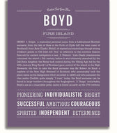 Boyd Personalized Name Meaning Art Prints – Name Stories